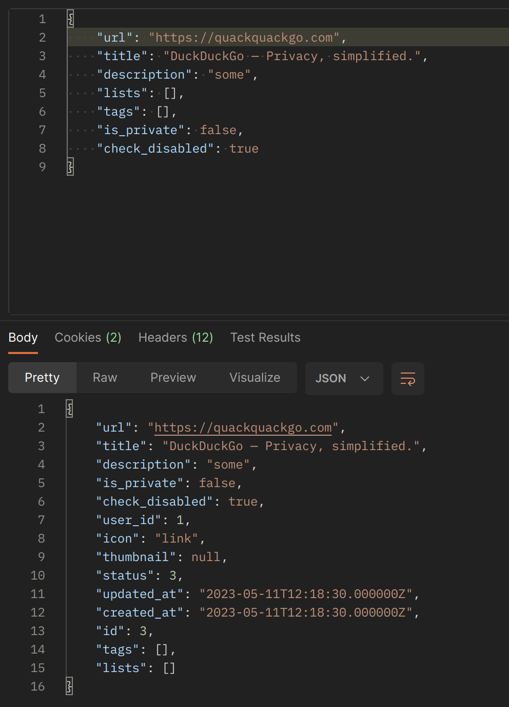 POST /links inconsistent "description" field type and uneffective "check_disabled" · Issue #646 ...