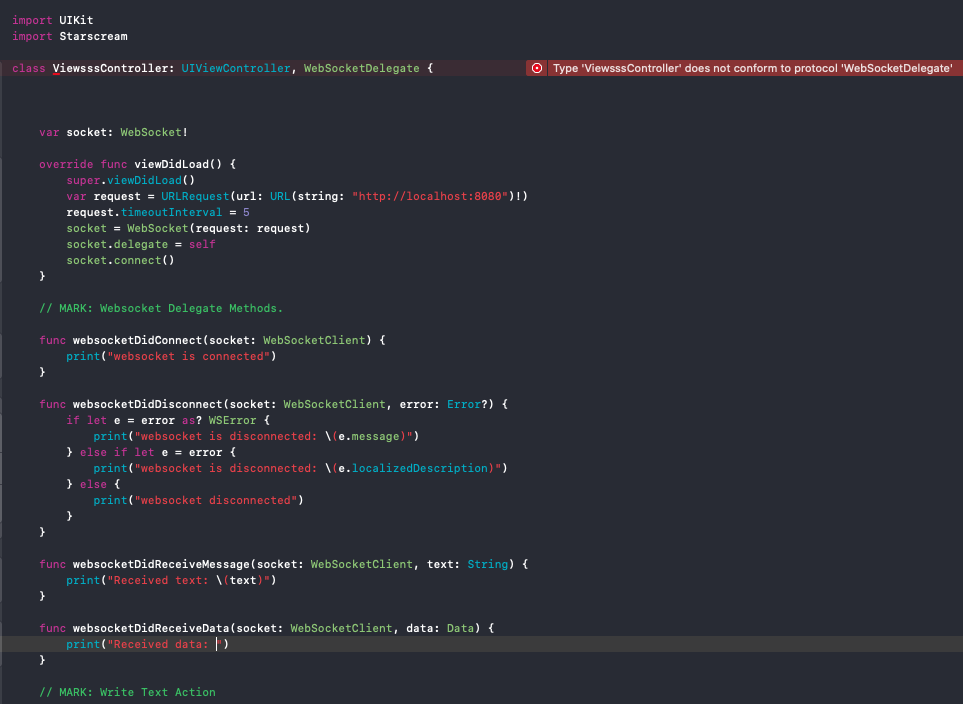 websocketDidReceiveData func call again · Issue #705 · daltoniam/Starscream · GitHub