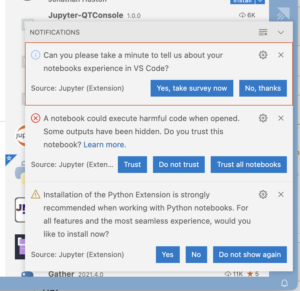 Notifications after installing an extension. · Issue #5447 · microsoft ...