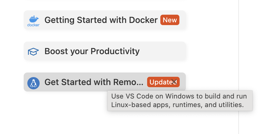 Walkthrough tile action obscured · Issue #159575 · microsoft/vscode ...