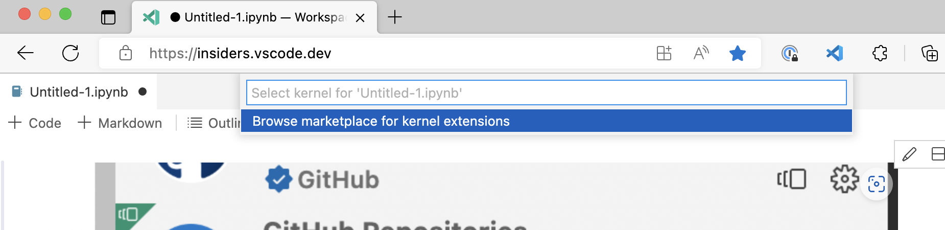 Ctrl+Enter on a Markdown cell prompts for Kernel install · Issue #162253 · microsoft/vscode · GitHub
