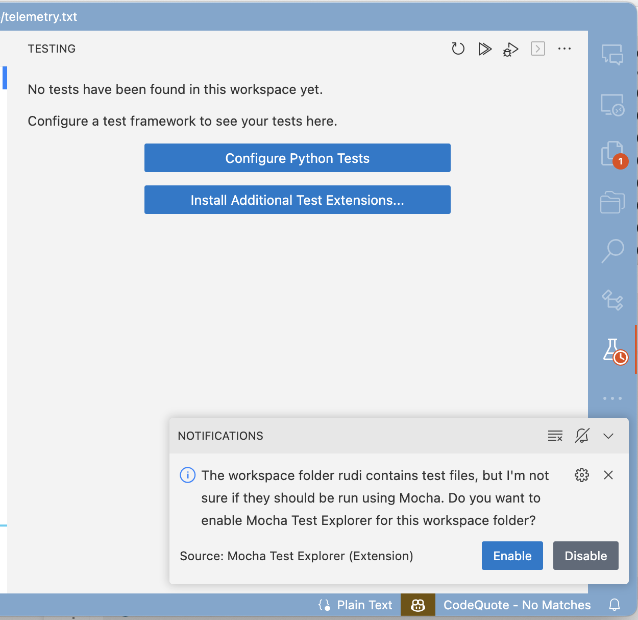 Test Explorer waiting on test provider · Issue #178232 · microsoft ...