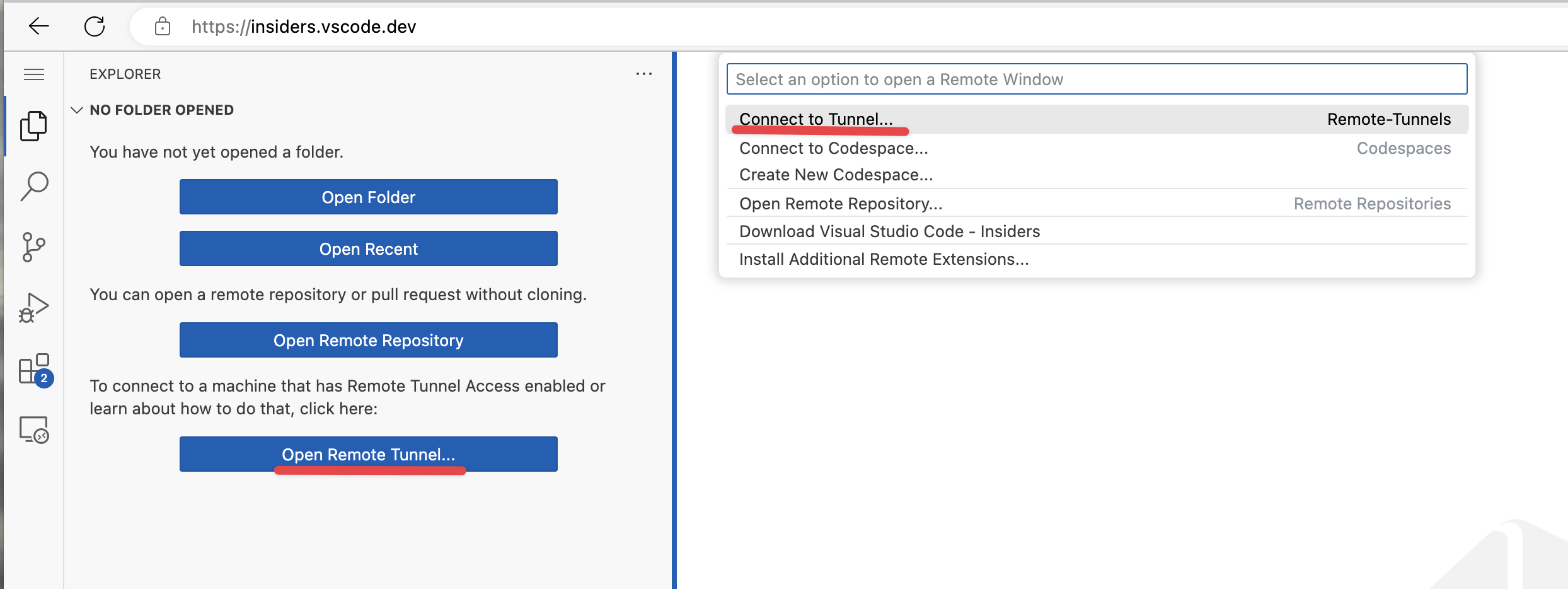 Align Terminology In Remote Indicator And In Explorer Welcome View · Issue 8556 · Microsoft
