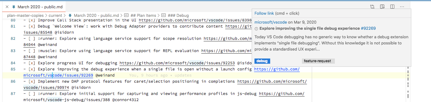 Issue Hover Placement With Word Wrap · Issue 95328 · Microsoftvscode · Github
