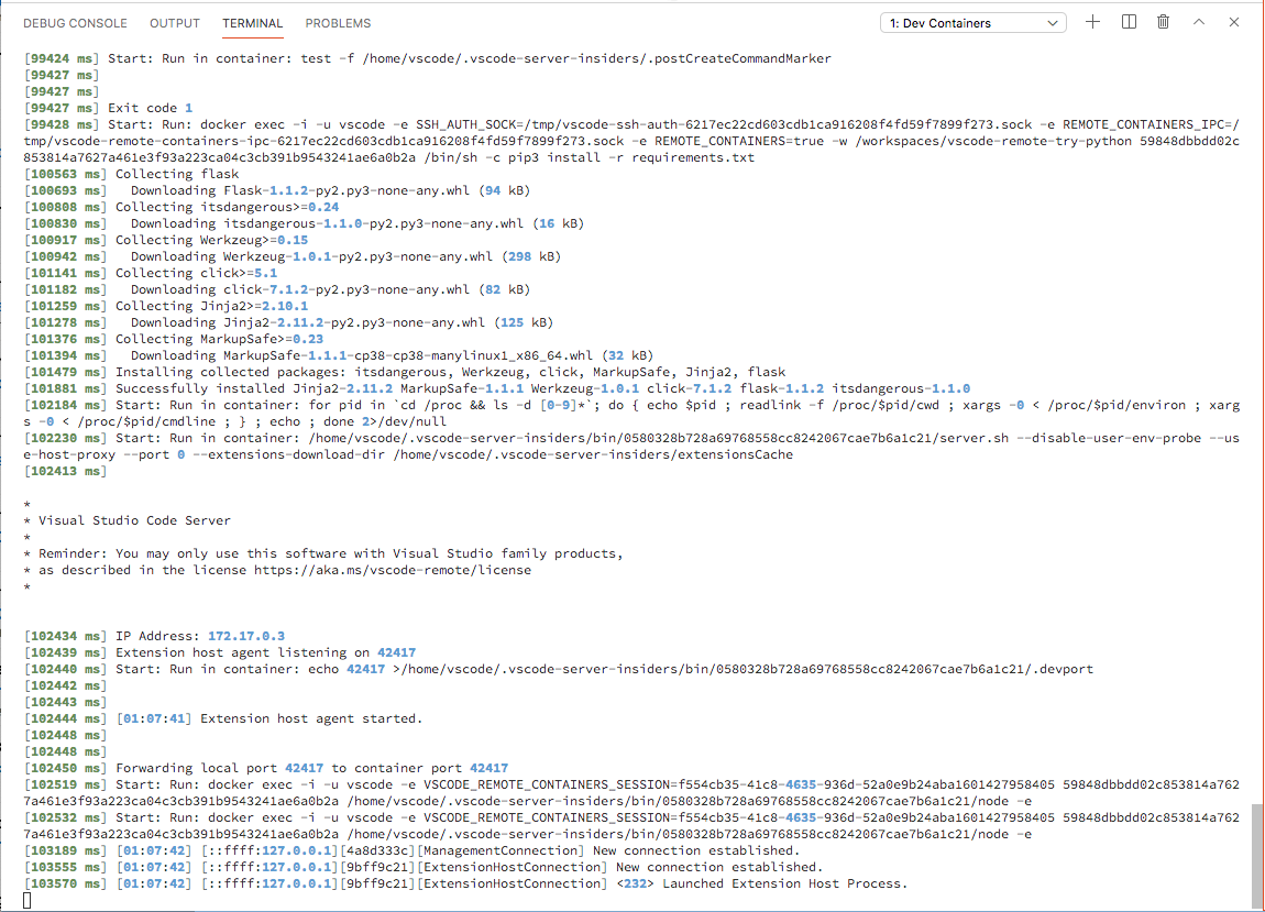 Log colorization issues in terminal · Issue #3774 · microsoft/vscode-remote-release · GitHub