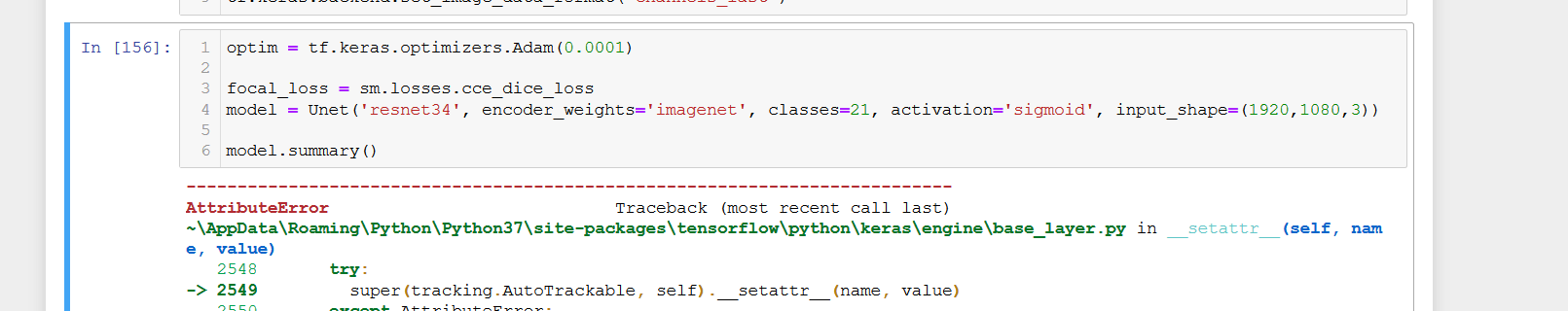 I cant set attribute "name" · Issue #388 · qubvel/segmentation_models · GitHub