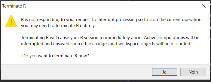 Since re-installation: R crashes when closing shiny app · Issue #3777 · rstudio/shiny · GitHub