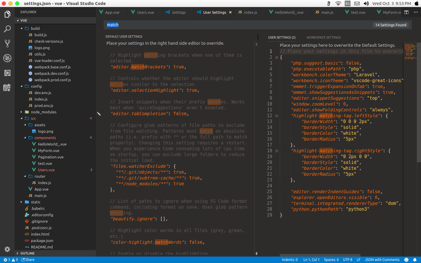 Vue file type configuration setting does not be saved · Issue #59809 ...
