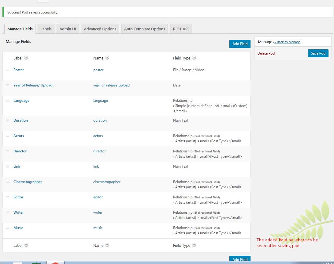 Saving pods Doesn't apply changes. · Issue #5272 · pods-framework/pods · GitHub
