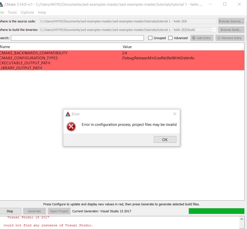 CMake failed the configuration · Issue #125 · stereolabs/zed-sdk · GitHub