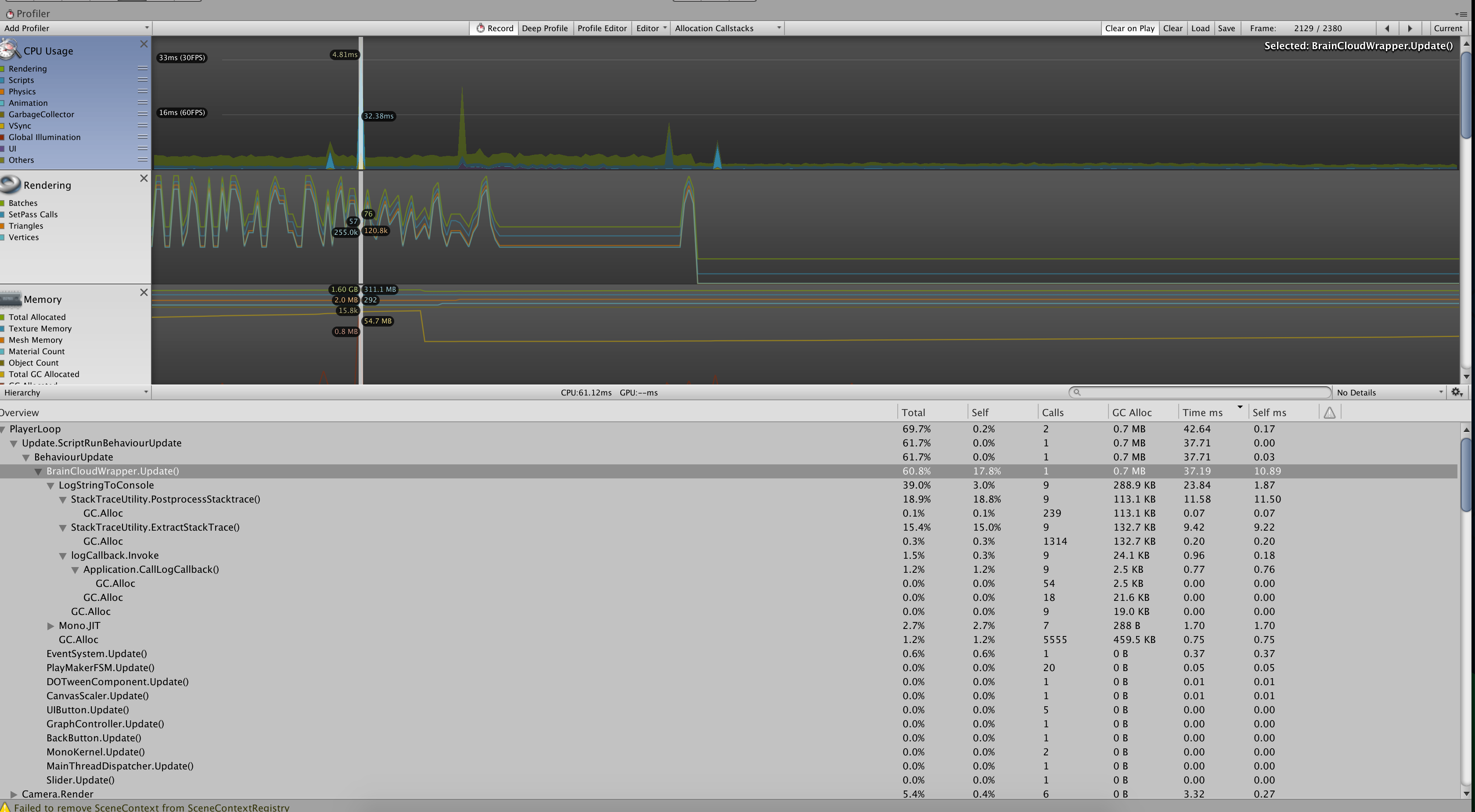 Freezing UI thread in BrainCloudWrapper.Update · Issue #93 · getbraincloud/braincloud-csharp ...