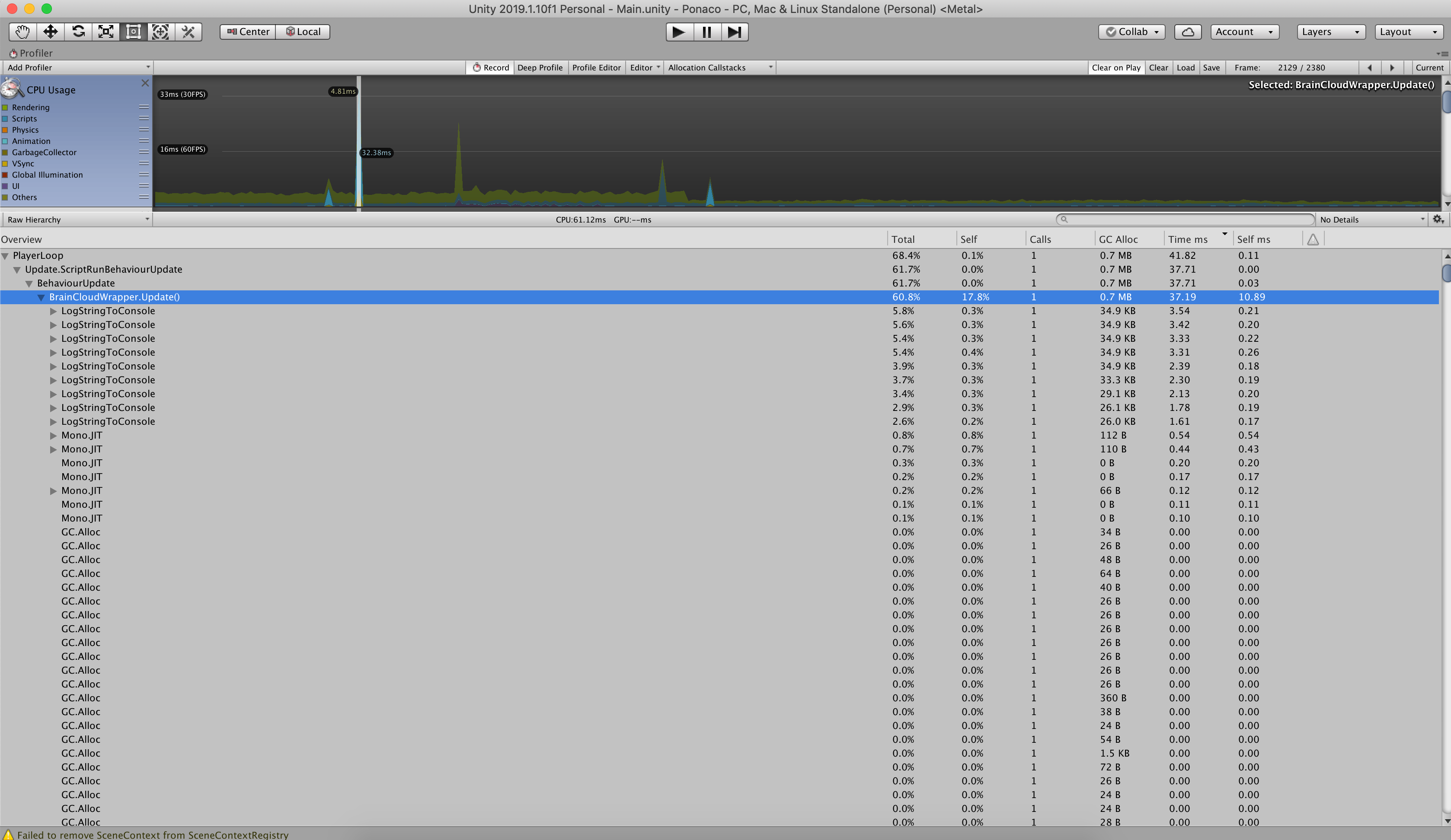 Freezing UI thread in BrainCloudWrapper.Update · Issue #93 · getbraincloud/braincloud-csharp ...