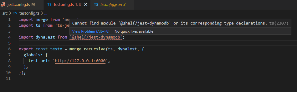 Not Find Module @shelf/jest-dynamodb in typeScript · Issue #11761 · jestjs/jest · GitHub