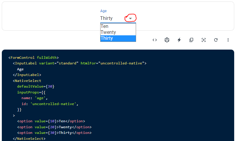 NativeSelect dropdown arrow mark not changing after opening the values · Issue #28811 · mui ...