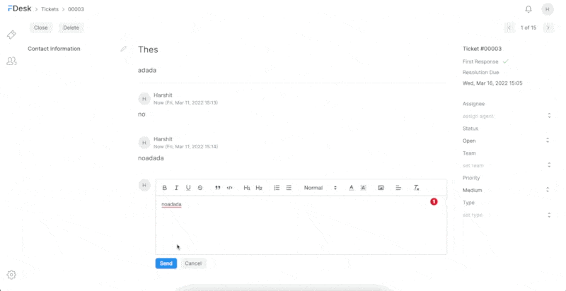 Clear contents after hitting the 'Send' button · Issue #198 · frappe/helpdesk · GitHub