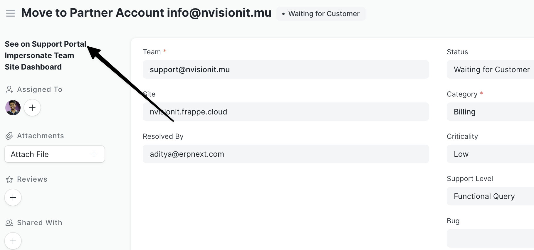 Add 'See On Support Portal' option · Issue #364 · frappe/helpdesk · GitHub
