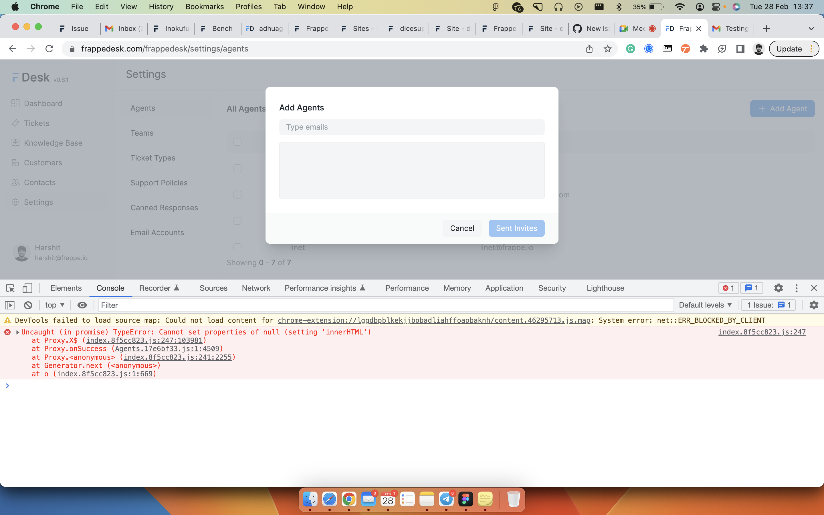 Error Sending Invites · Issue 1020 · Frappehelpdesk · Github 