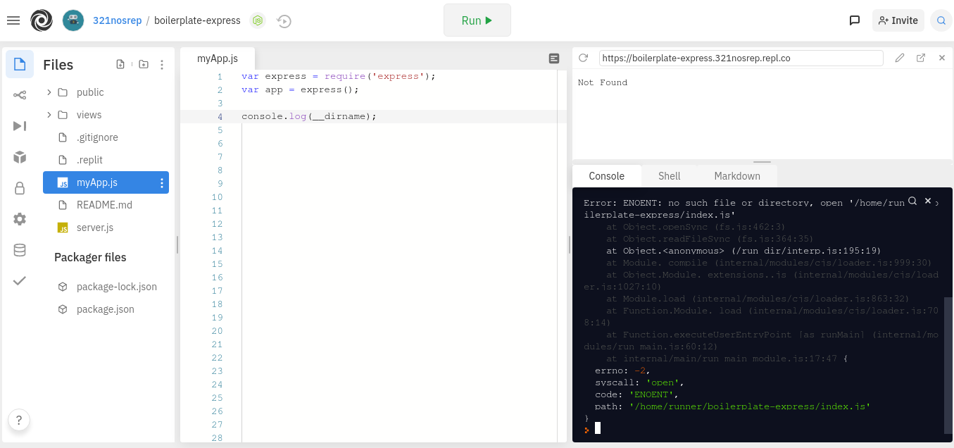 The replit.com node/express boilerplate not functioning · Issue #42824 · freeCodeCamp ...