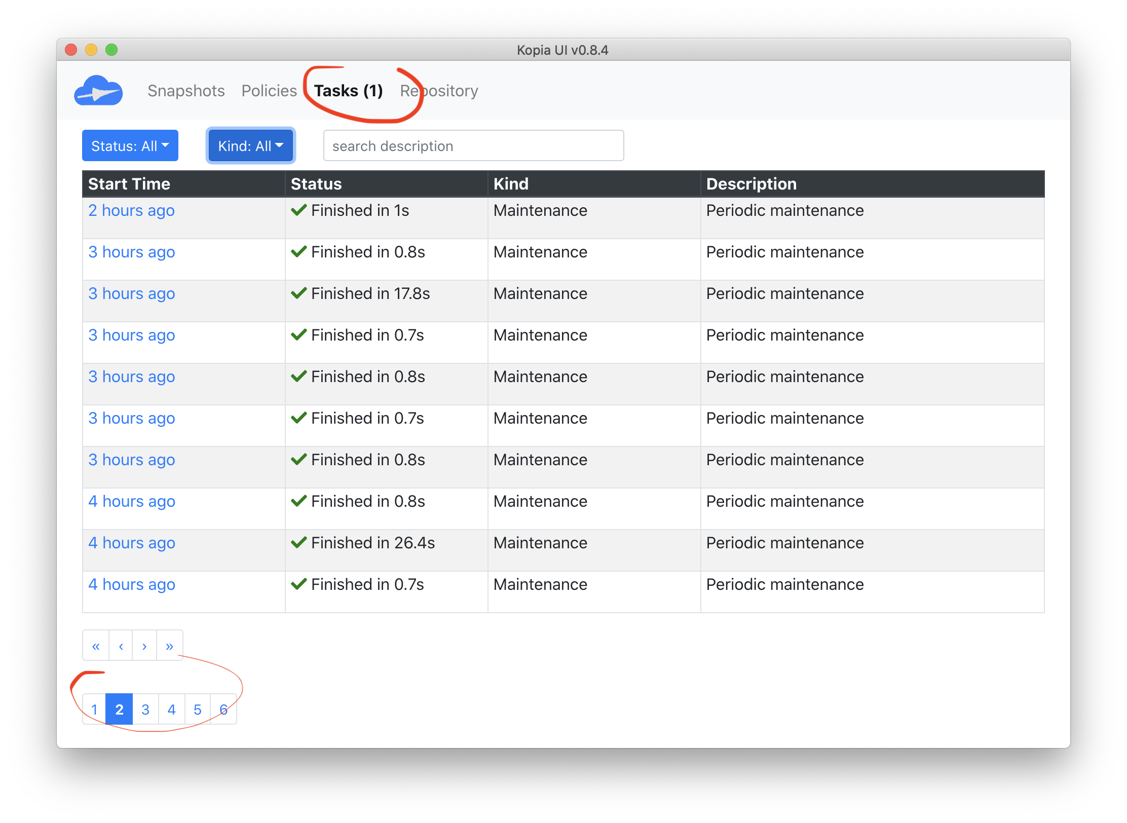 Kopia UI: filter after picking page results in confusing empty result · Issue #1149 · kopia ...