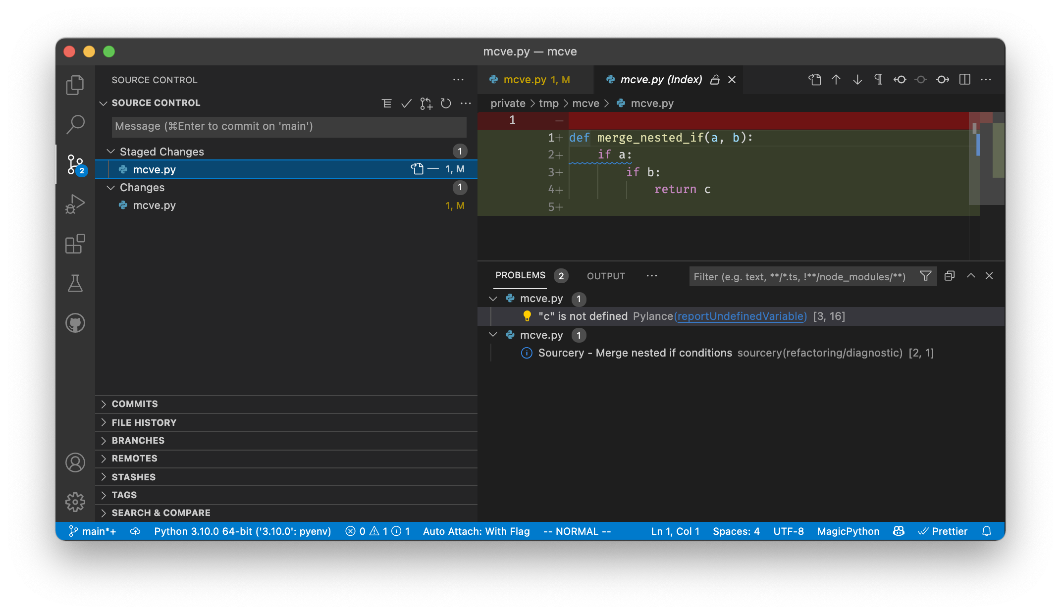 Sourcery suggests refactorings when viewing a diff · Issue #61 · sourcery-ai/sourcery-vscode ...