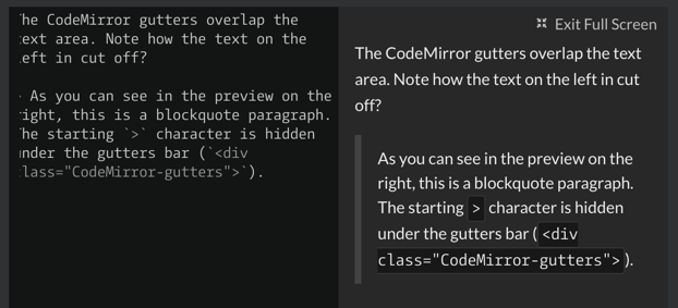Post editor: new post editor has wrong CodeMirror gutter placement · Issue #2145 · codewars ...