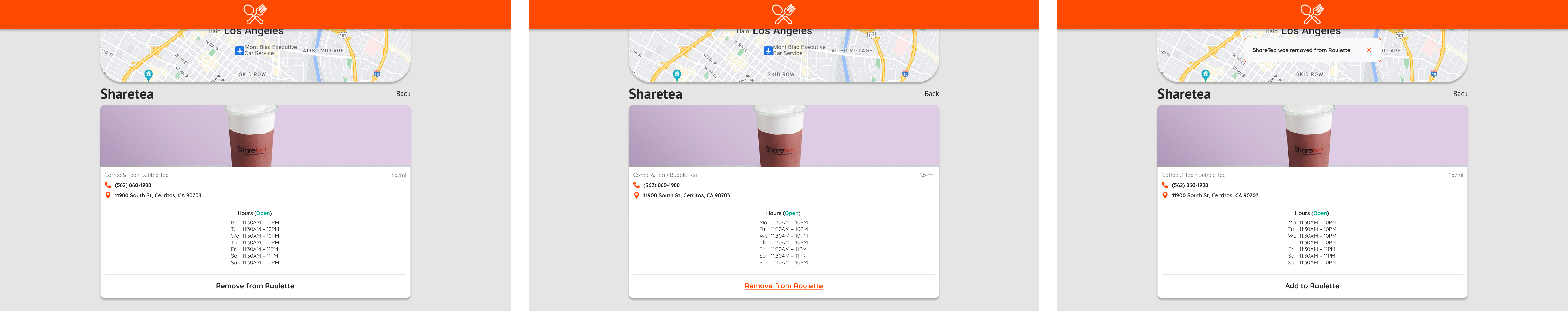 Feature 5: User can remove eateries from roulette. · Issue #5 · jiannicariaga/yeat · GitHub