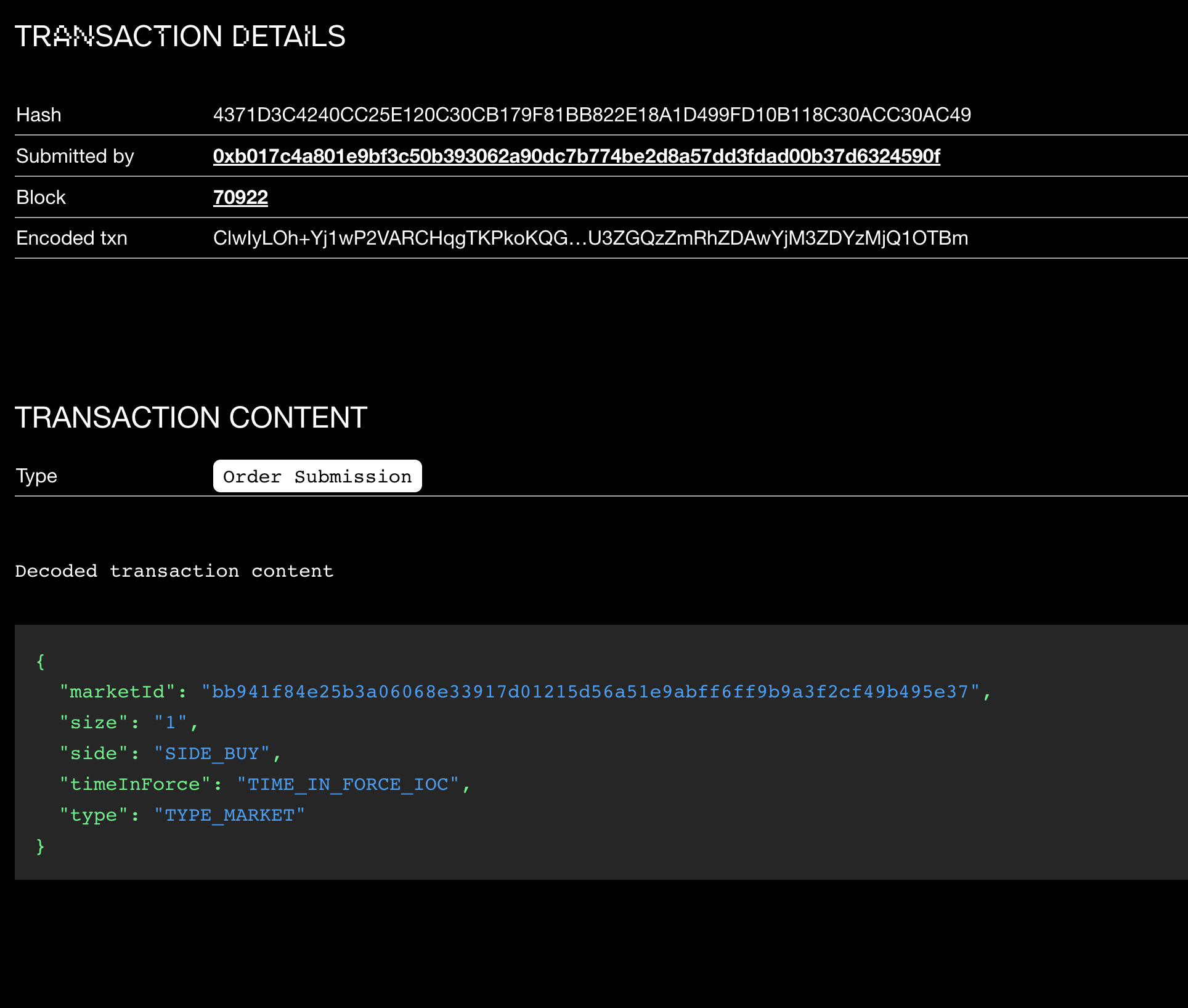 Transaction detail view(s) · Issue #1416 · vegaprotocol/frontend-monorepo · GitHub