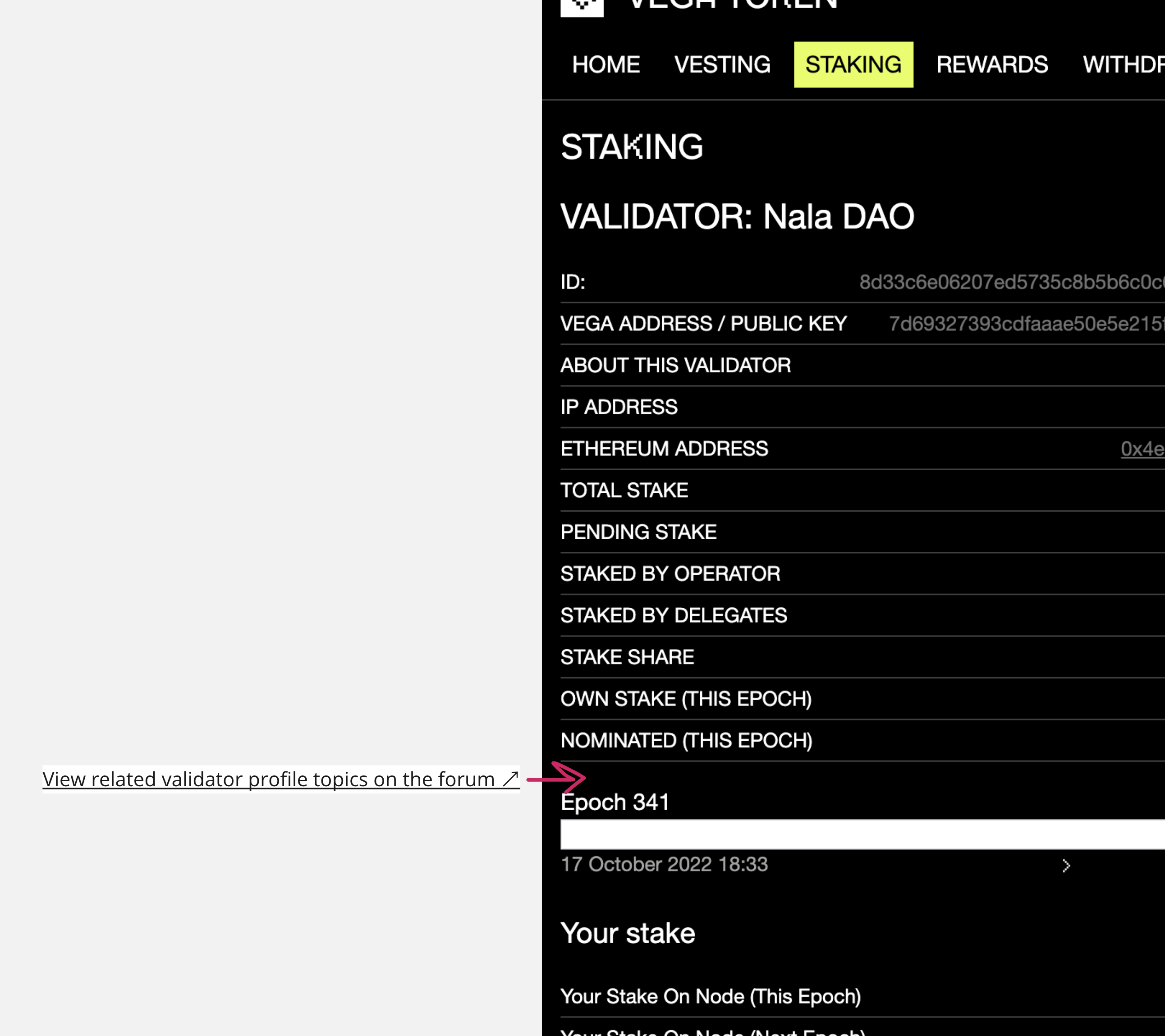 Link To Related Forum Posts From Validator Page And Proposals From Governance · Issue 1776