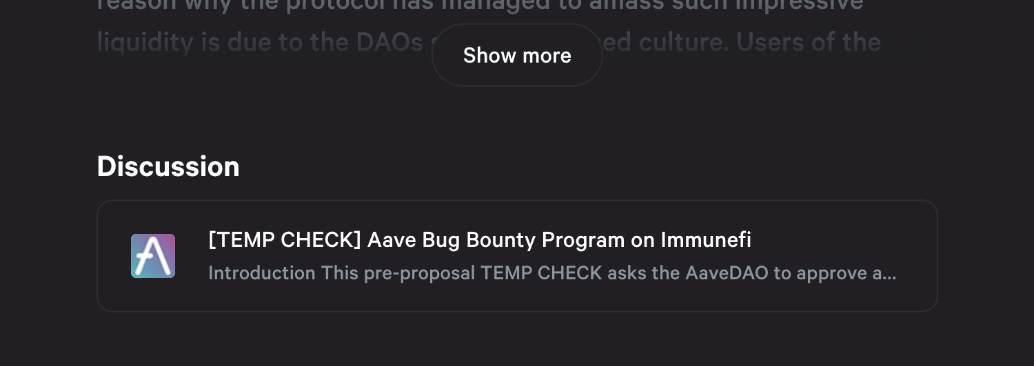 Link to related forum posts from validator page and proposals from governance · Issue #1776 ...