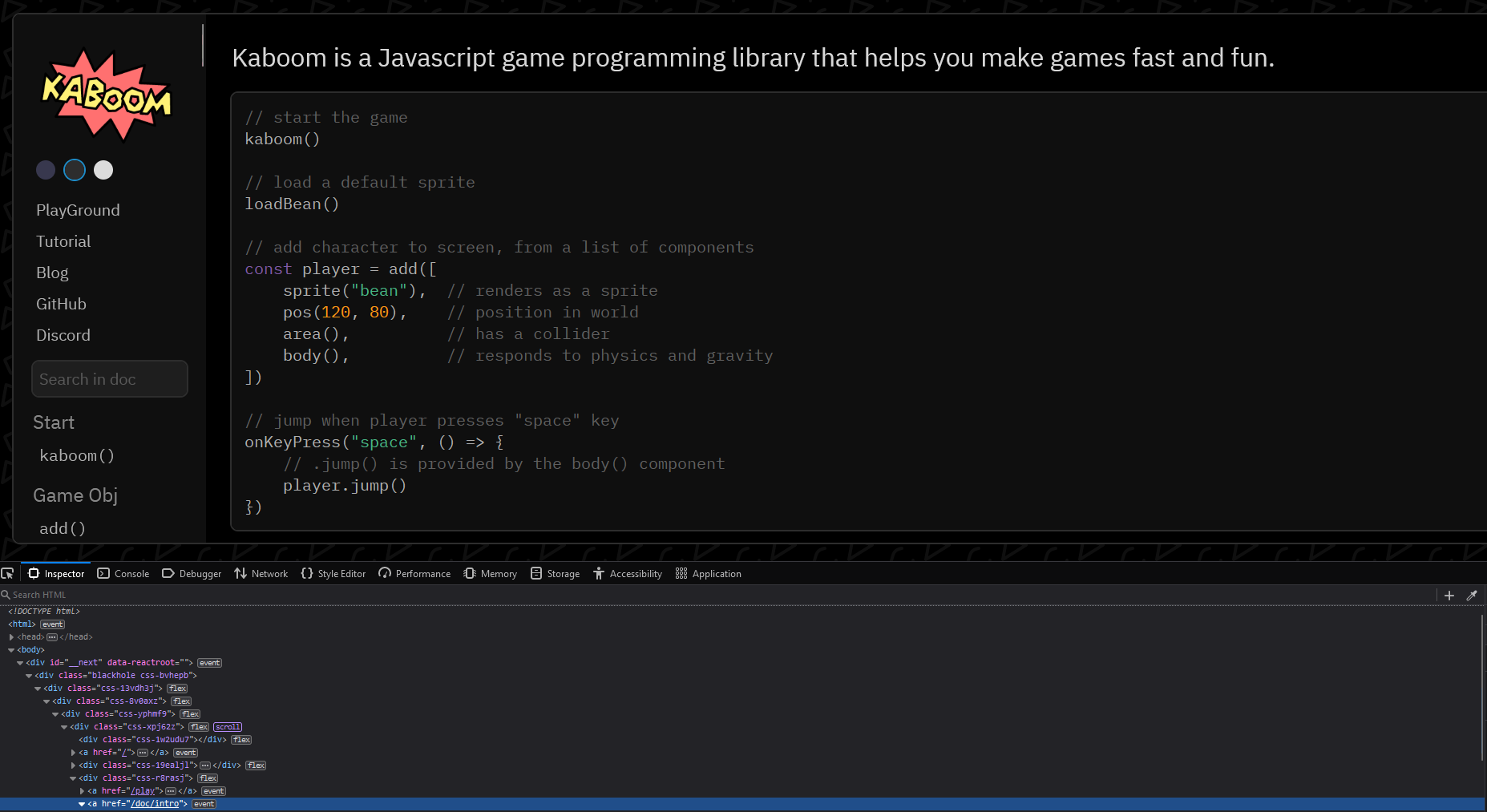 Documentation Intro Link Serving 404 · Issue 668 · Replit Kaboom · Github