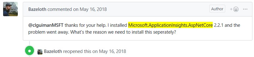 Application Insights Profiling In Net Core Does Not Work When Using