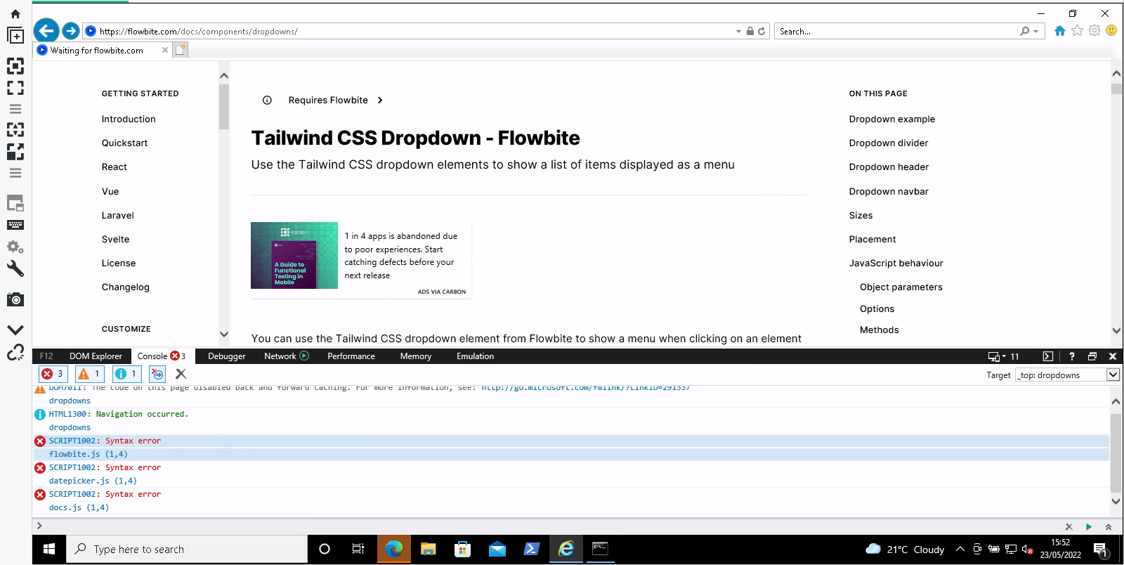 Fix dist/flowbite.js to not use arrow function · Issue #159 · themesberg/flowbite · GitHub