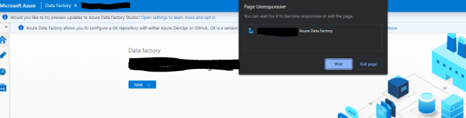 In Azure Portal Data Factory Is Unresponsive Azure Devops Build Tool Code Validation Step