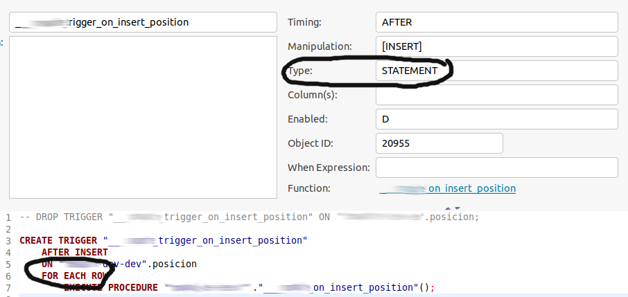 A trigger difined as "FOR EACH STATEMENT" is shown as "FOR EACH ROW" · Issue #10084 · dbeaver ...