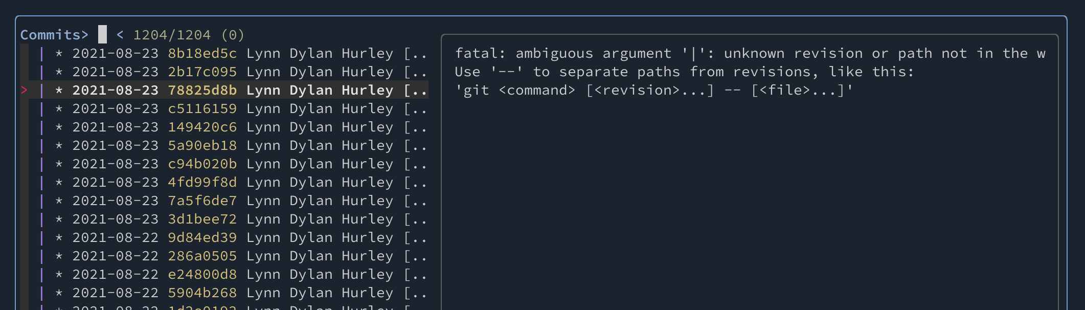 Unable to preview commits when using branch view · Issue #112 · ibhagwan/fzf-lua · GitHub