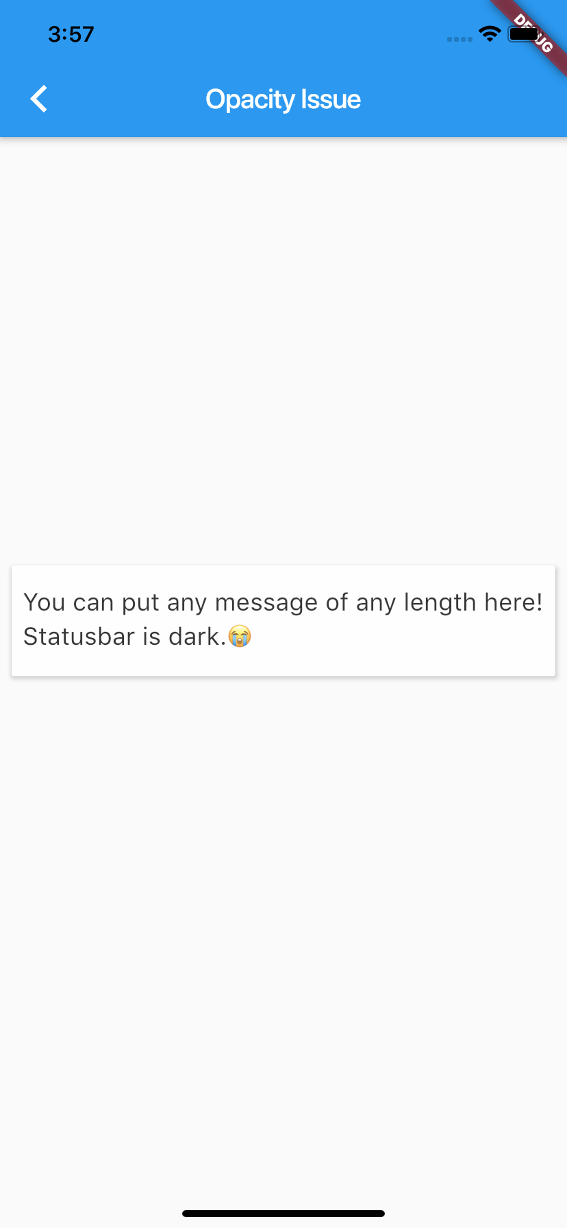Status Bar Color Is Wrong With Opacity Widget · Issue 38522 · Flutterflutter · Github 