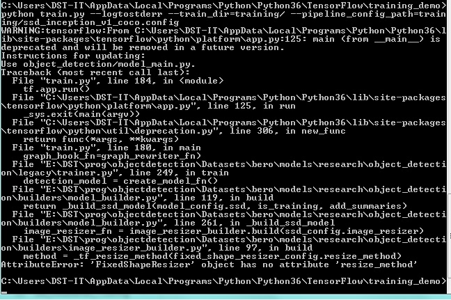 AttributeError: 'FixedShapeResizer' object has no attribute 'resize_method' · Issue #6107 ...