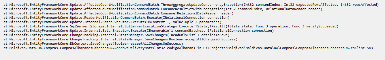 Concurrency Exception when saving changes in Insert operation in a table with INSTEAD OF INSERT ...