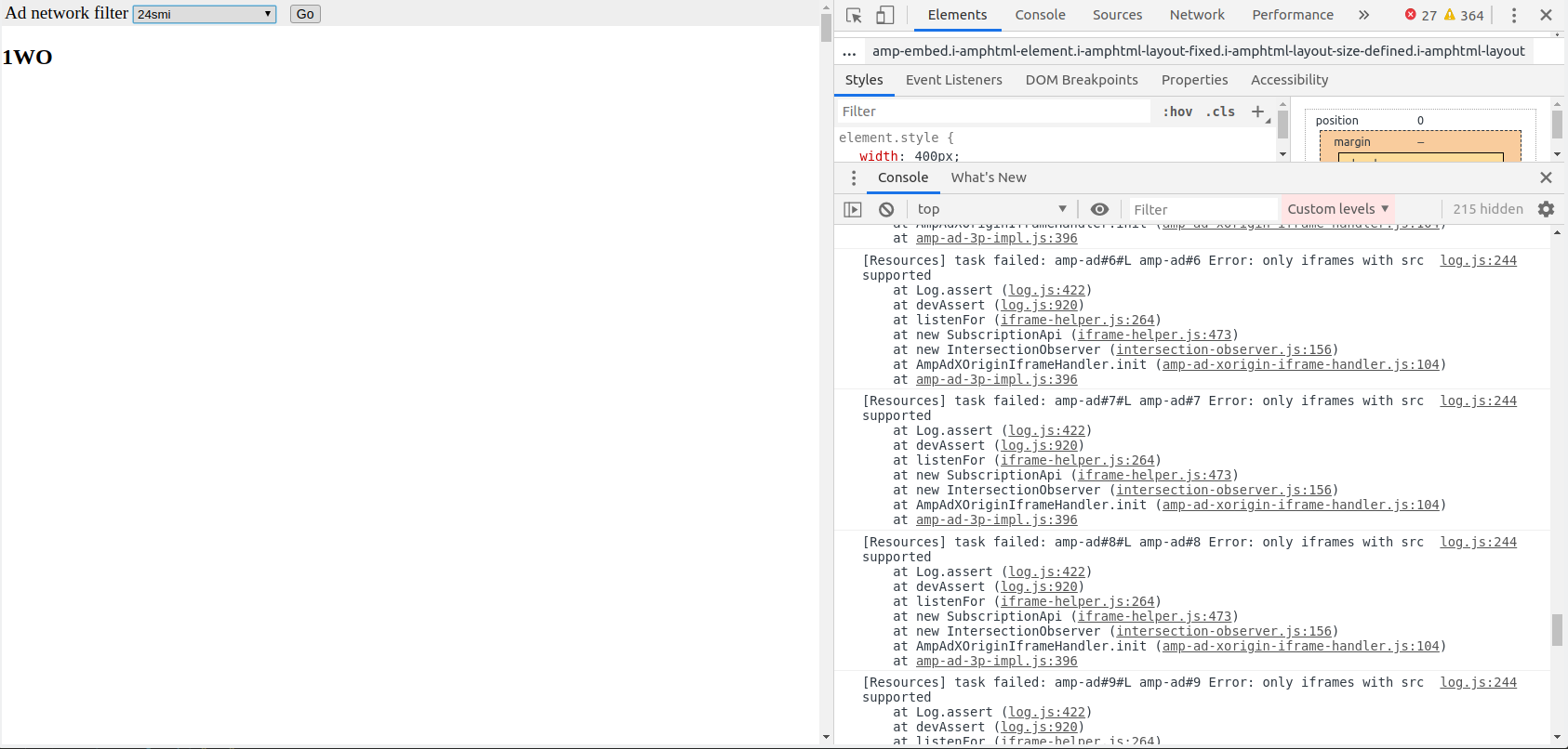 Cannot load amp-ad iframe · Issue #25481 · ampproject/amphtml · GitHub