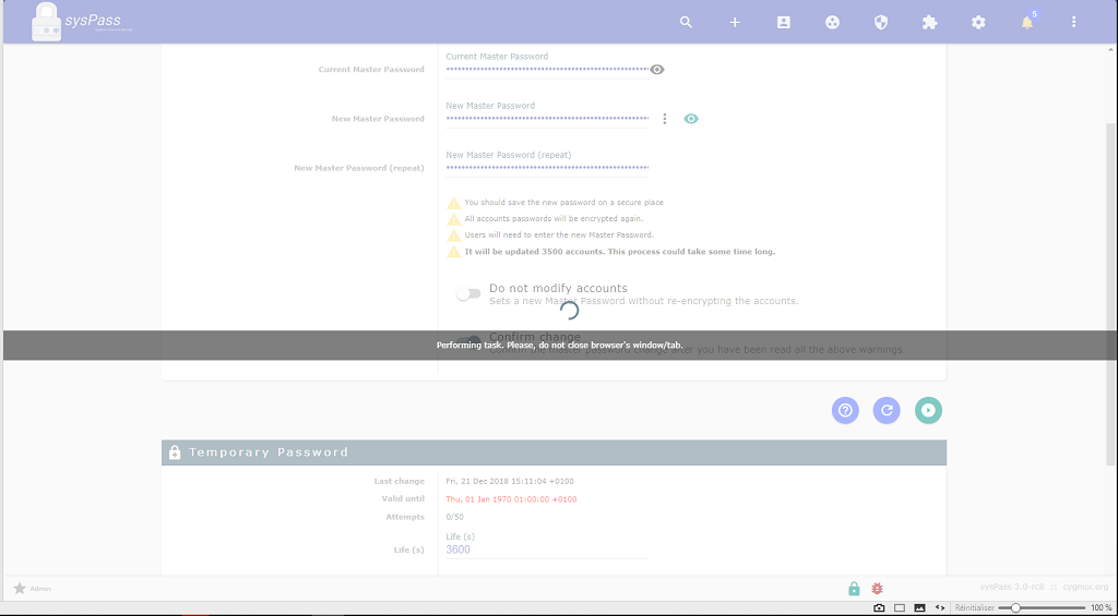 Cannot update master password · Issue #1128 · nuxsmin/sysPass · GitHub