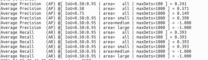 mAP (medium) and mAP (large) =-1 · Issue #4891 · open-mmlab/mmdetection · GitHub