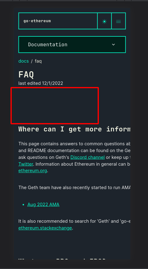 Ui Faq Spacing On Mobile · Issue 100 · Ethereumgeth Website · Github