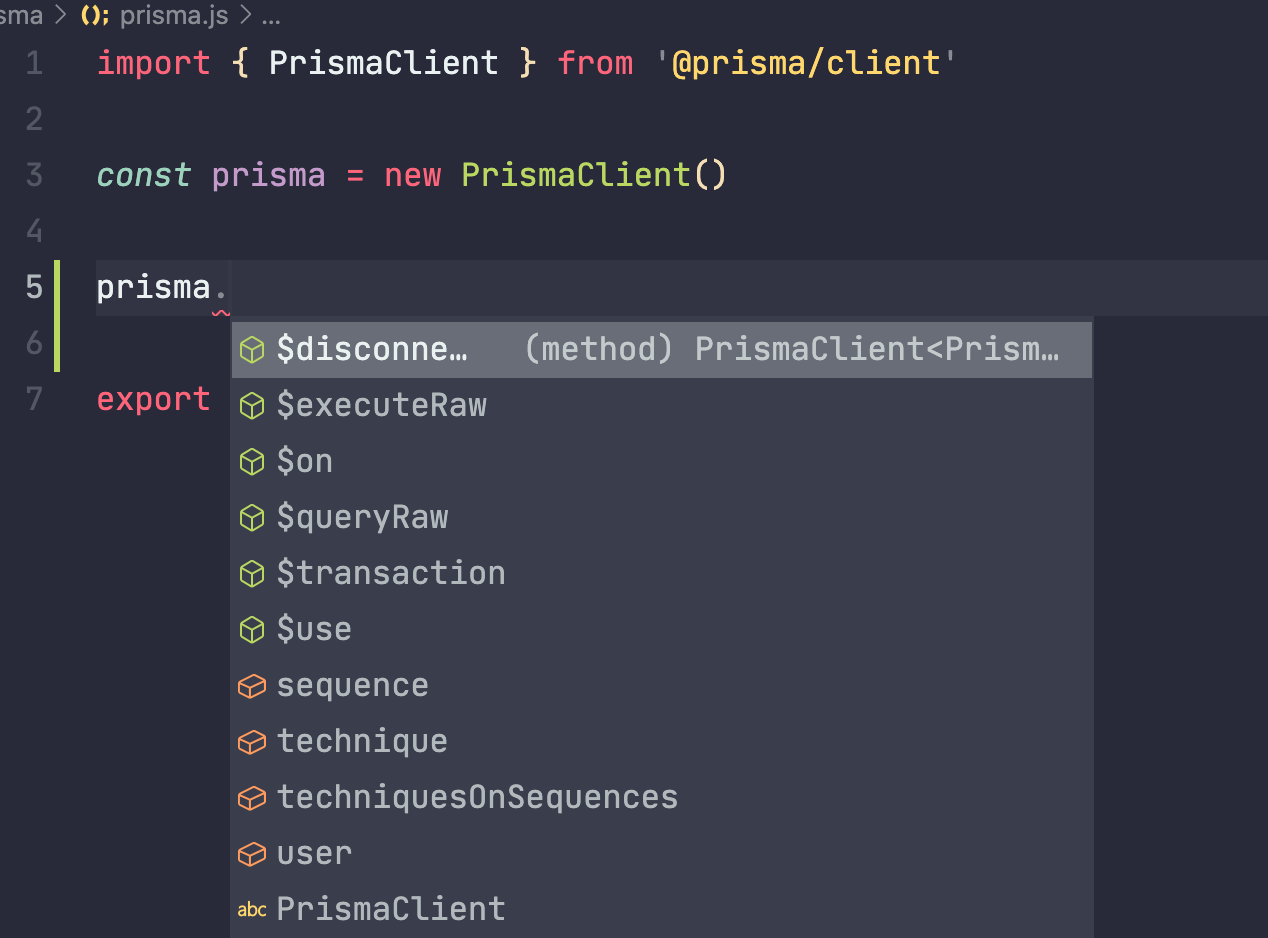 Prisma VSCode extension doesn't auto-complete. Not sure what I'm doing wrong. · prisma prisma ...