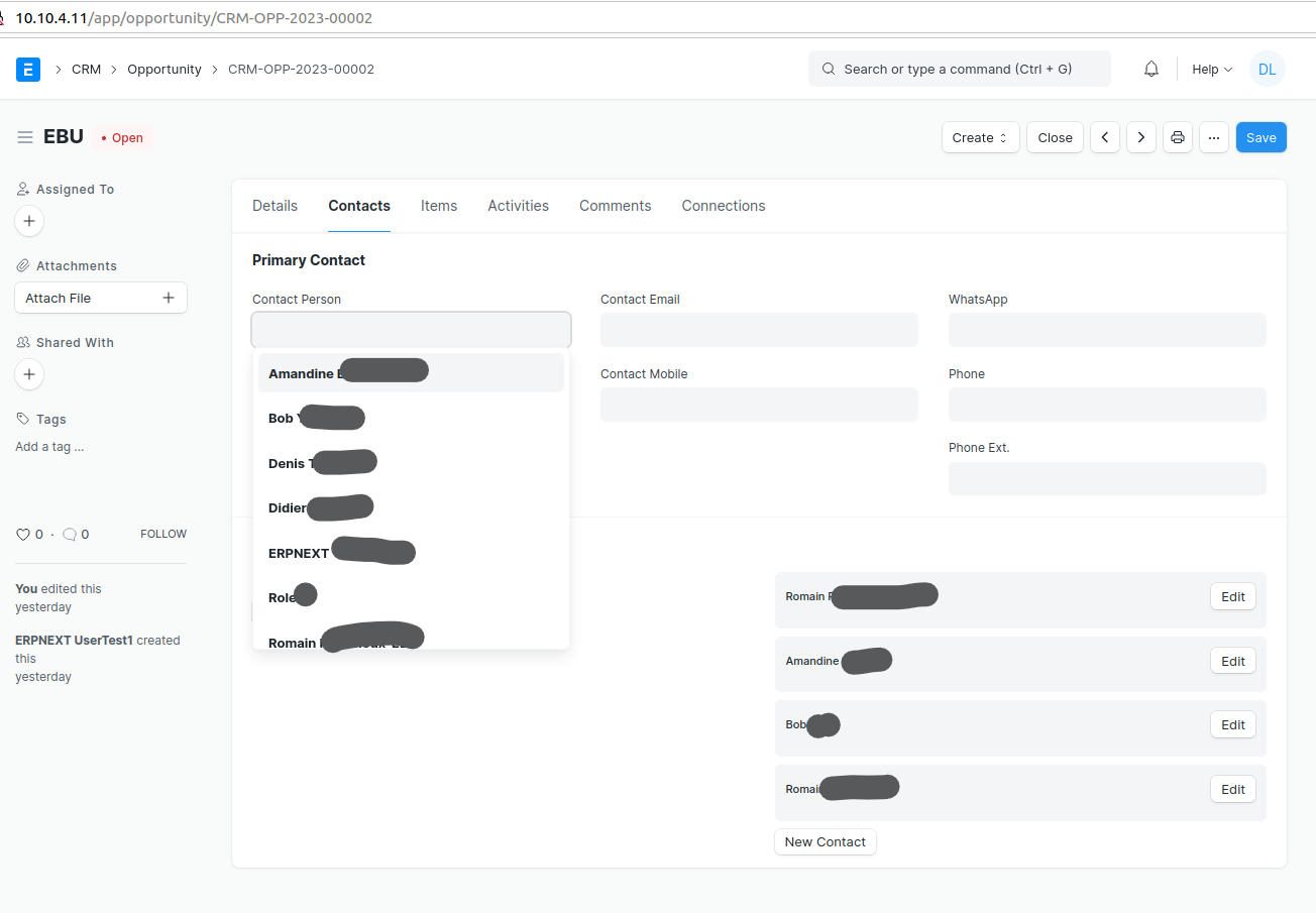 Inconsistent and incorrect Primary Contact List shown while opening opportunity directly or from ...
