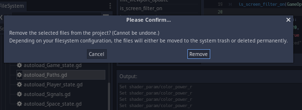 Warn on removal of autoloaded script or scene · Issue #7345 · godotengine/godot-proposals · GitHub