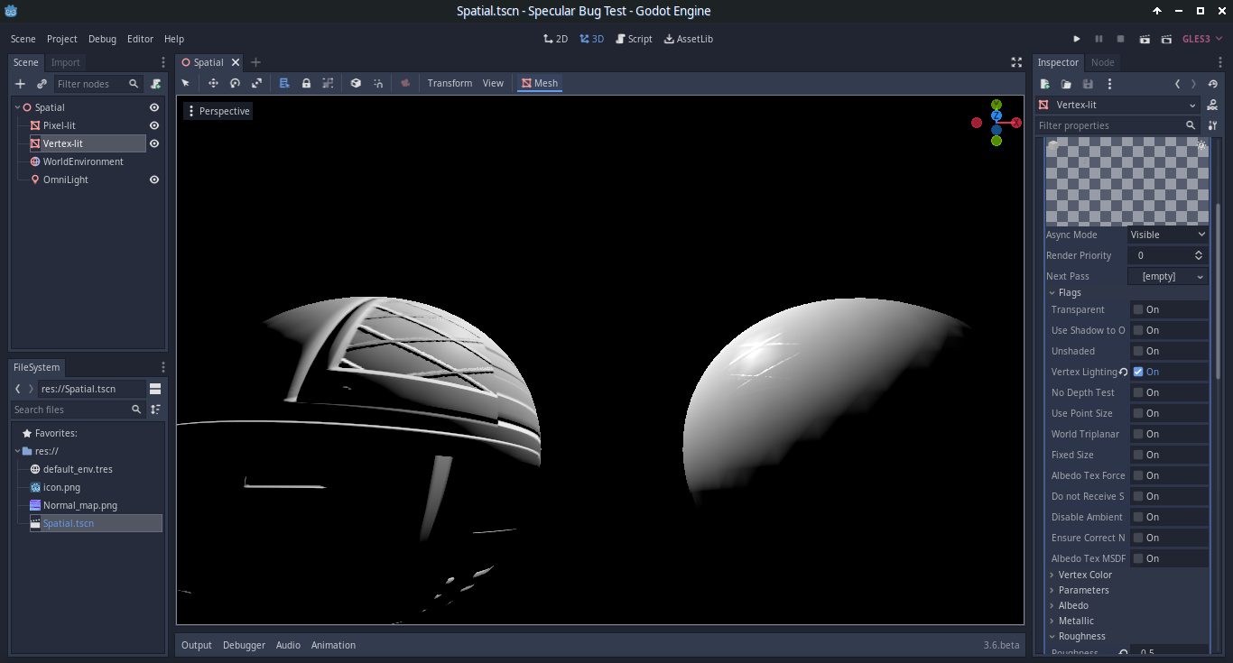 Specular reflections remain per-pixel even when in vertex lighting mode ...
