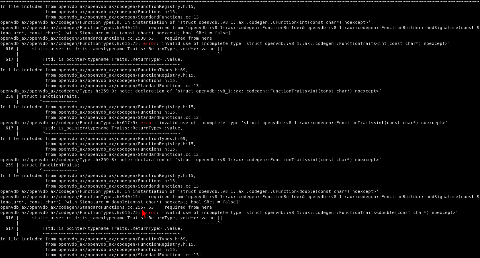 OpenVDB AX fails to compile with gcc-9.3 · Issue #1204 · AcademySoftwareFoundation/openvdb · GitHub