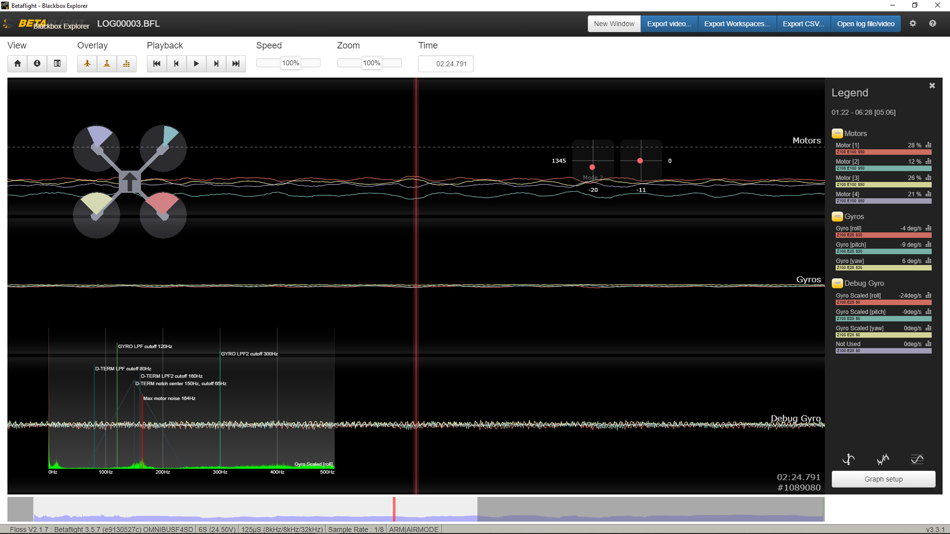 Blackbox Log Viewer 330 Log Files With Firmware Betaflight 35x