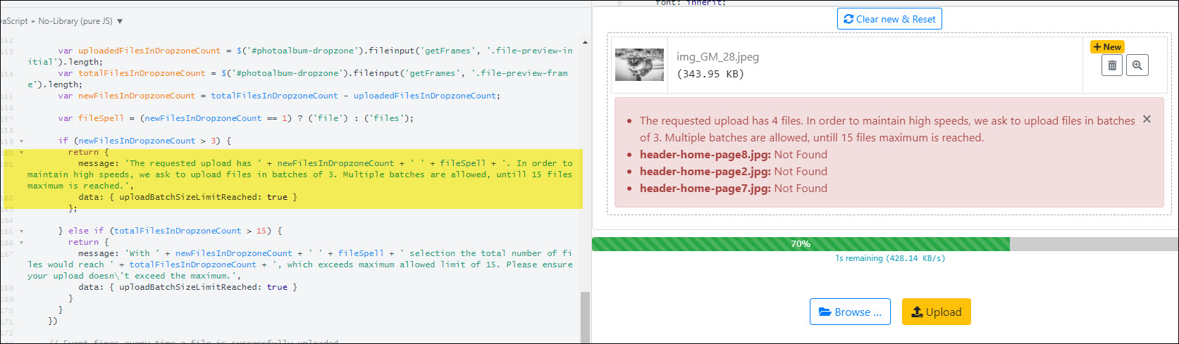 Allow two different max file count checks · Issue #1461 · kartik-v/bootstrap-fileinput · GitHub