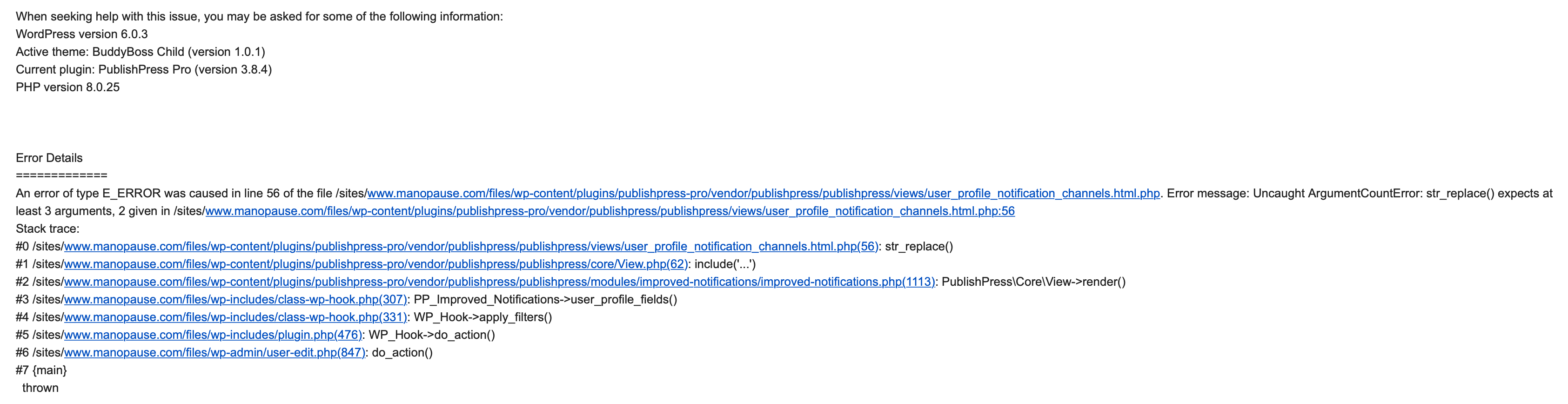 Fatal error preventing user update · Issue #1152 · publishpress/PublishPress-Planner · GitHub